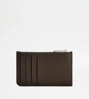 TOD'S Leather Card Holder - Brown
