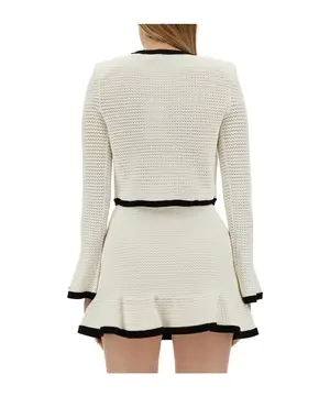 SELF-PORTRAIT Crochet Button-up Cardigan With Flared Sleeves