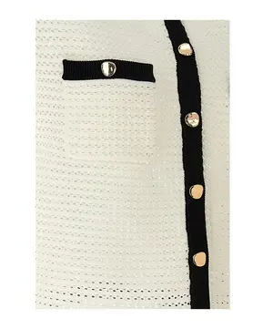 SELF-PORTRAIT Crochet Button-up Cardigan With Flared Sleeves
