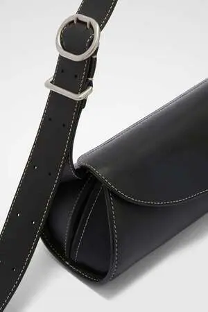 JIL SANDER Small Cannolo Shoulder Bag - Black