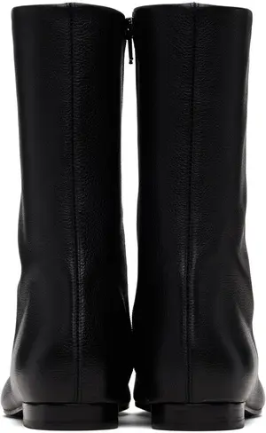 TOTEME Pointed Toe Ankle Boots With Side Zip - Black