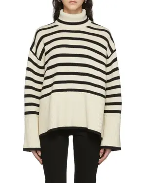 TOTEME Striped Turtleneck Knitted Sweater