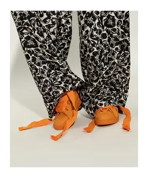 LANVIN Embossed Logo Lace-up Sneakers - Orange