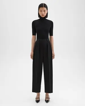 Theory High Waist Wide Leg Trousers