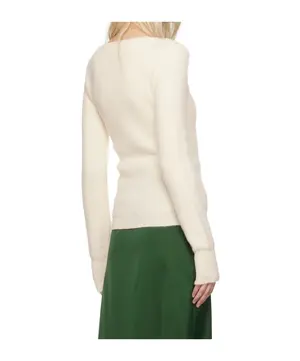 Jacquemus La Maille Pau Long-sleeved Knitted Cardigan - White