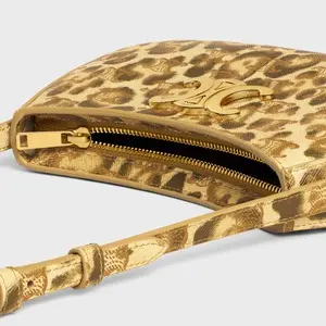 Celine Medium Tilly Bag In Triomphe Canvas With Leopard Print - Brown