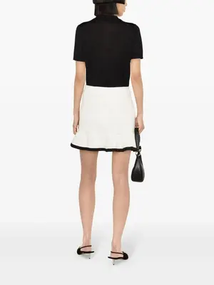 SELF-PORTRAIT Crochet Mini Skirt With Ruffled Hem
