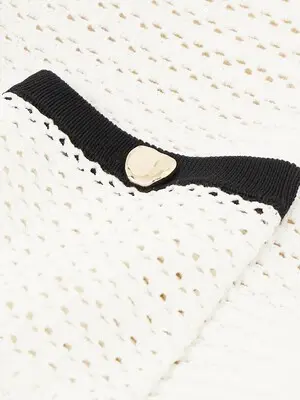 SELF-PORTRAIT Crochet Mini Skirt With Ruffled Hem