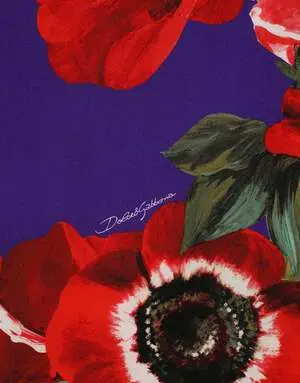 Dolce & Gabbana Sleeveless Anemone Print Charmeuse Tank - Red