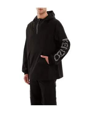 Kenzo Logo Print Hooded Windbreaker