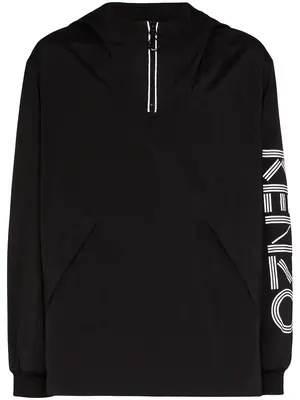 Kenzo Logo Print Hooded Windbreaker