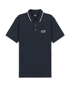 EA7 Contrast Trim Polo Shirt - Black