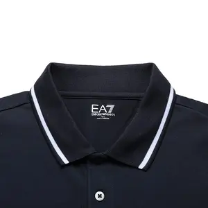 EA7 Contrast Trim Polo Shirt - Black