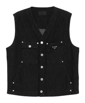 Prada Chevron Denim Gilet