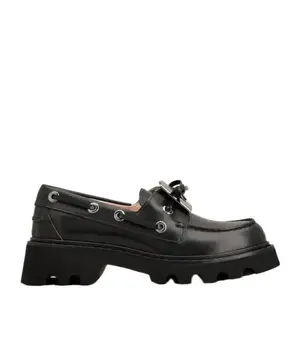 ROGER VIVIER Viv" Rangers Truck Loafers With Metal Buckle And Braided Detail - Black