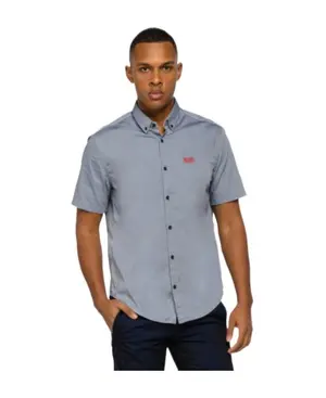Hugo Boss Logo Detail Short-sleeved Shirt - Gray
