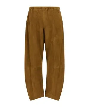 Khaite Elasticated Waist Wide Leg Trousers - Brown