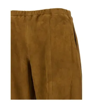 Khaite Elasticated Waist Wide Leg Trousers - Brown