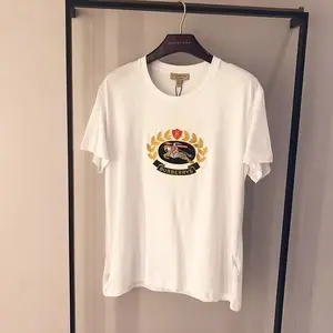 Burberry Equestrian Knight Logo Embroidered T-shirt - White