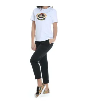 Burberry Equestrian Knight Logo Embroidered T-shirt - White