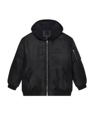 Givenchy Oversized Hooded Bomber Jacket In Nylon