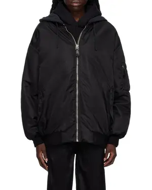 Givenchy Oversized Hooded Bomber Jacket In Nylon