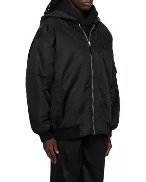 Givenchy Oversized Hooded Bomber Jacket In Nylon