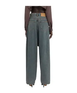 MAISON MARGIELA Logo Patch Wide-leg Jeans