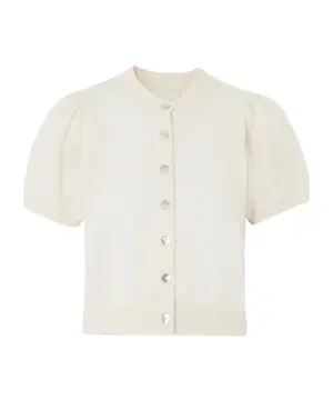 DÔEN Anisa Cardigan With Short Sleeves - Ivory