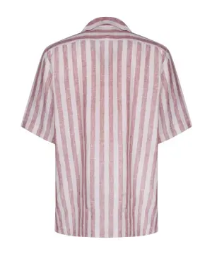 LARDINI Short Sleeve Striped Shirt - Multicolor