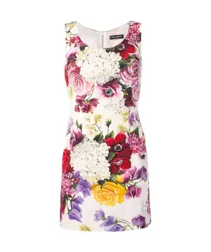 Dolce & Gabbana Sleeveless Floral Print Mini Dress