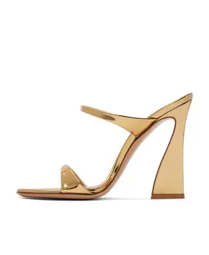 GIANVITO ROSSI Metallic-effect Leather Sandals