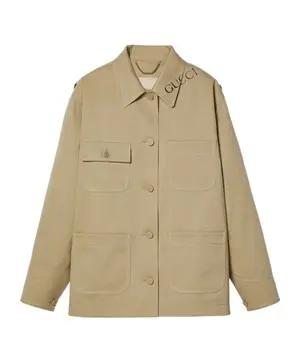 Gucci Logo Patch Pocket Jacket - Beige