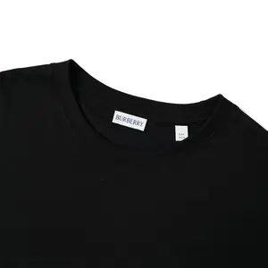 Burberry Long-sleeve Check Trim Cotton Top