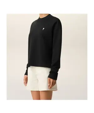 AMI Paris Logo Embroidered Crewneck T-shirt