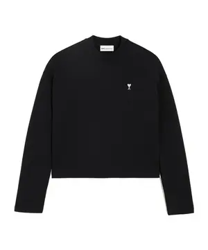 AMI Paris Logo Embroidered Crewneck T-shirt