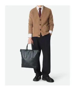 Bottega Veneta Intrecciato Zipped North-south Tote Bag - Ardoise