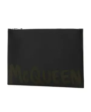 Alexander McQueen Graffiti Print Zipped Wallet