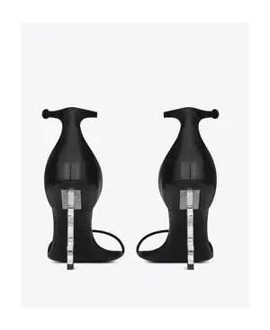 Saint Laurent Opyum High-heeled Sandals With Square Toe - Black