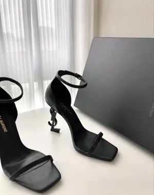 Saint Laurent Opyum High-heeled Sandals With Square Toe - Black