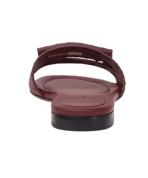 Fendi Baguette Ff Slip-on Slides - Wine Red