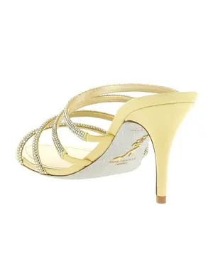 Rene Caovilla Embellished Stiletto Heeled Sandals - Nude