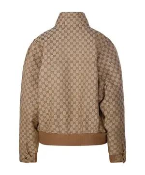 Gucci Gg Monogram Zip-up Bomber Jacket