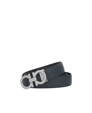 FERRAGAMO Double-sided Gancini Belt - Black