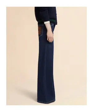 Marni Stretch Denim Wide-leg Jeans - Deep Blue