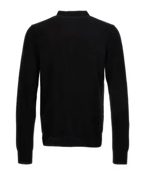 Play Comme Des Garcon Heart Logo Patch Wool Cardigan - Black