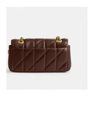 COACH Tabby 20 Logo Plaque Quilted Shoulder Bag - Brown