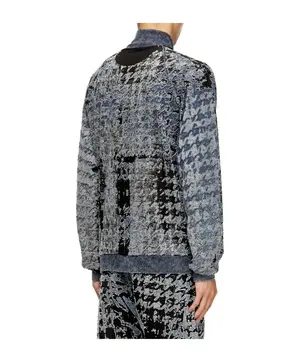 DIESEL® Devoré Houndstooth Zip-up Top
