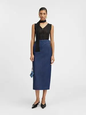 Jacquemus La Jupe De Nimes Obra Denim Midi Skirt