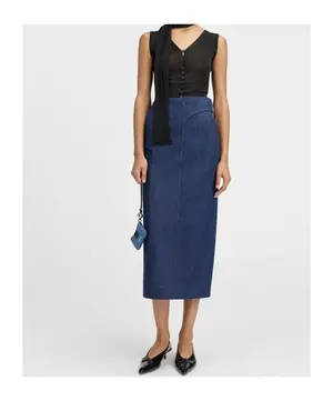 Jacquemus La Jupe De Nimes Obra Denim Midi Skirt